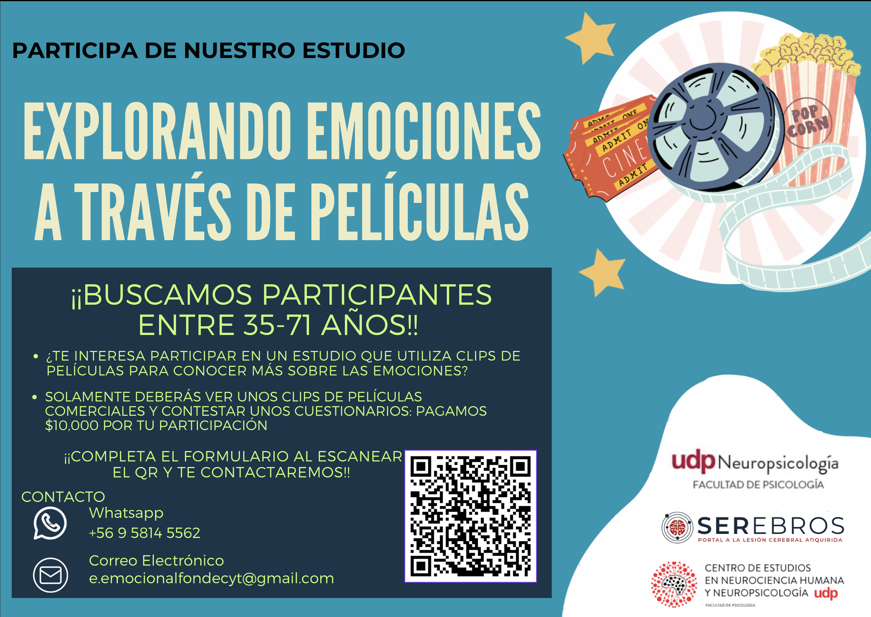 Participa del estudio “Emociones y Películas” de Neuropsicología UDP ...